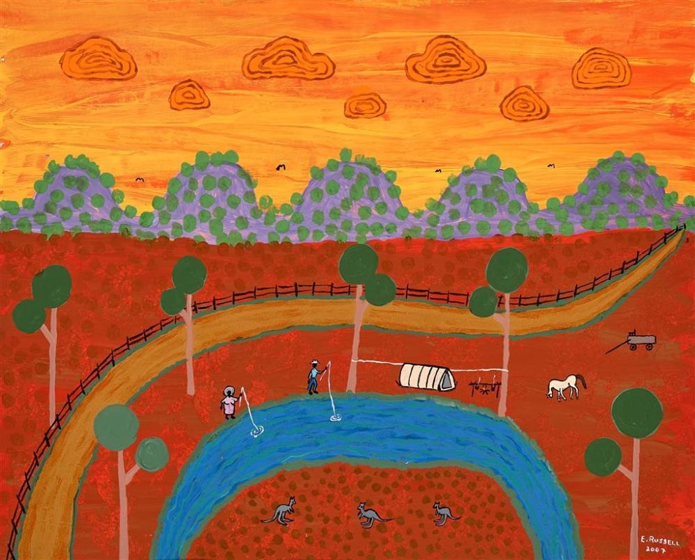 Elaine Russell. 1941-. Australia (Aboriginal) - Works in Past Sales